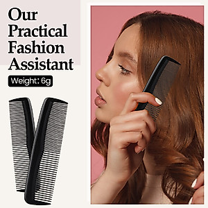 300 Pieces Hair Combs Bulk Styling Comb Set for Women Men Reusable Pocket Small Plastic Comb Fine Dressing Comb for Travel, Hotel, Homeless, Nursing Home, Charity, 5 Inch (Black)