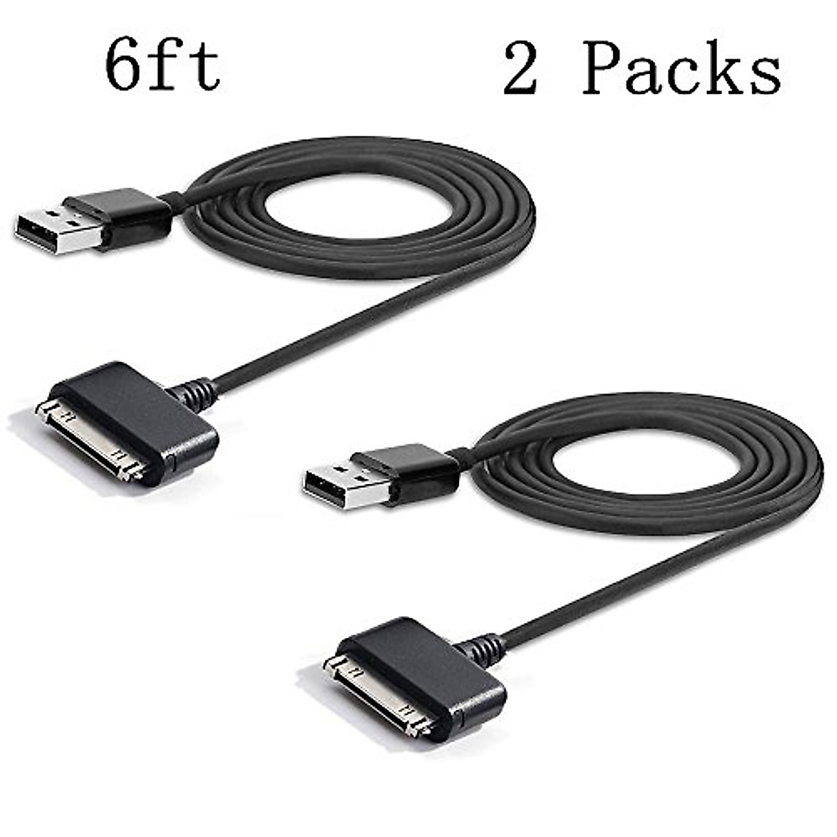 eLUUGIE 2 Packs 6ft Replacement USB Data Charging Cable for Barnes and Noble Nook HD HD Plus Tablet 7" 9" Nook HD USB Charging Cable Barnes and Noble Nook Charger Cord (6ft)