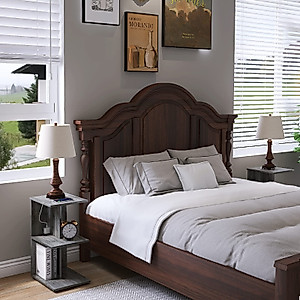 ZGREN End Table with Charging Station, Narrow Side Tables for Small Spaces with USB Ports and Outlets Rolling Bedside Nightstand Sofa Couch Slim Shelf Night Stand for Living Room, Bedroom, Grey