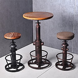 Vintage Swivel Bar Stools-Industrial Counter Height Chairs-Kitchen Dining Office-Soft Pu Top Adjustable 25-31inch