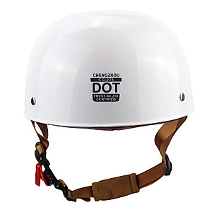 WYFDC DOT Certified - Baseball Cap Style Retro Motorcycle Helmet Unisex-Adult for Moped Cap Jet Scooter Street Cruiser with Mask Towel (L,White)