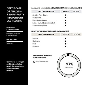 Toniiq Ultra High Strength Berberine HCl 500mg from The Himalayas - Berberine Supplement - 97% Tested Purity Extract - Wild Harvested - Concentrated Berberine 500mg Supplements -90 Veggie Capsules