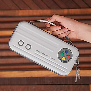 Geekshare Vintage Time Machine Carry Case Compatible with Nintendo Switch/Switch OLED - Portable Hardshell Large Capacity Travel Carrying Case fit Switch Console and Accessories(Gray)