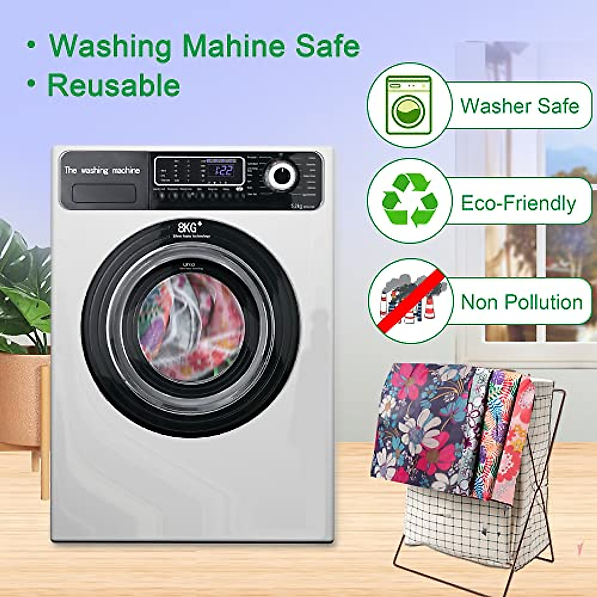 xfyoeg 6 Pack Reusable Shopping Bags for Groceries, Foldable Grocery Bags Washable Sturdy Large Nylon Tote BagsLightweight Durable