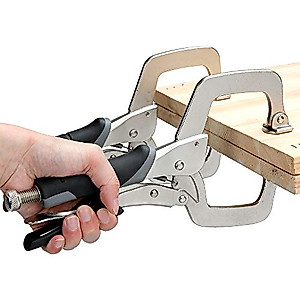 Amazon Basics Adjustable Metal Face Clamp for Woodworking, Welding, or Repairs, 11-Inch, Pack of 2, Black/Silver