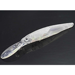 10PCS Unpainted Fishing Lures topwater Minnowbait Fishing Lure Blanks 12.1cm 8.63g Crankbait Artificial Hard Bait Carp Pike Bass Wobblers Deep Diving Fishing jerkbait with Free Eye