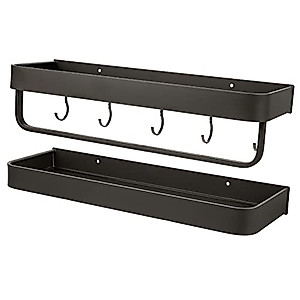 Zerodeko 1 Set Multifunctional Bathroom Shelf Wall-Mounted Space Aluminum Grey