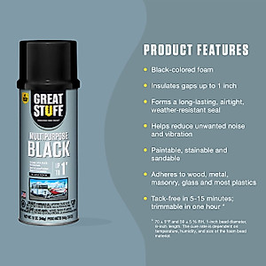 Great Stuff 99054816 Black 12 oz Multipurpose Insulating Foam Sealant