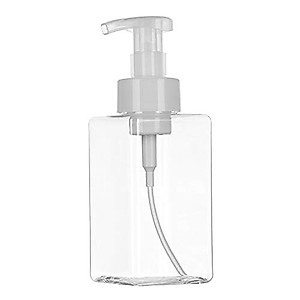 FKJLUN Soap Dispenser Pump Square Clear Foaming Bottle Liquid Soap Whipped Mousse Points Bottling Shampoo Lotion Shower Gel Foam Pump Bottles Ending Hand Lotion Bottle (Color : 250ml Transparent)