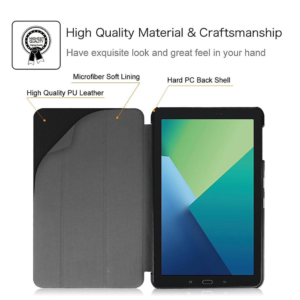 Fintie Slim Case for Samsung Galaxy Tab A 10.1 with S Pen 2016 10.1 Inch (Model SM-P580/P585), Ultra Lightweight Protective Stand Cover Auto Sleep/Wake, Black