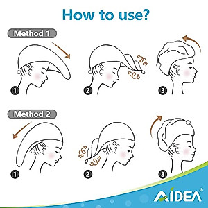 AIDEA Microfiber Hair Towel Wrap for Women, 3 Pack 10 inch X 26 inch, Super Absorbent Quick Dry Hair Turban (Gray+Pink+White)