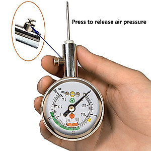 Haploon Accurate Ball Pressure Gauge Heavy Duty Metal Made,Test and Adjust The Pressure for Football Soccer Rugby Basketball Volleyball and Other Balls