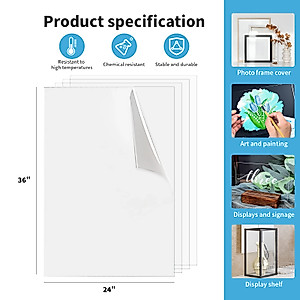 Art3d 5-Pack of 24×36" PET/Plexiglass Sheets, Transparent Clear Flexible Plastic Sheet Panels for Craft, Picture Frames, Sign Blank, DIY Display Project