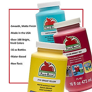 Apple Barrel Acrylic Paint in Assorted Colors, White (Pack of 3) 16 oz, 21119A- (Pack of 3)
