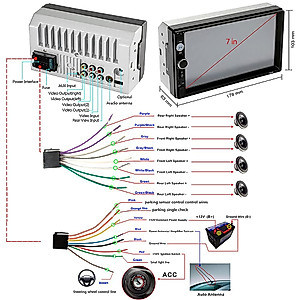 Hodozzy Double Din Car Stereo 7 inch Touchscreen Car Radios with Bluetooth Indash 2 Din Car Audio Head Unit Support Mirror Link for Android/iOS USB TF AUX FM MP5 Multimedia Player + Backup Camera