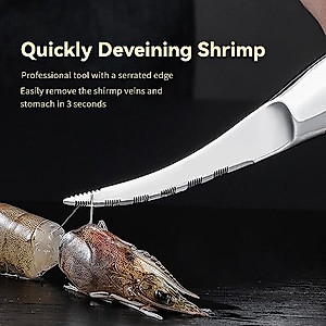 ADORAMBLING Shrimp Deveiner Tool Stainless Steel Shrimp Peeler and Deveiner Tool Seamless Shrimp Deveiner Efficient Shrimp Peeler Portable Shrimp Cleaner Shrimp Cleaning Tool for Easy Shrimp Deveining