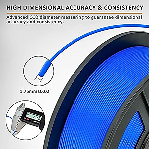 SUNLU PLA 3D Printer Filament, PLA Filament 1.75 mm Dimensional Accuracy +/- 0.02 mm, 1 KG Spool, PLA White+Blue