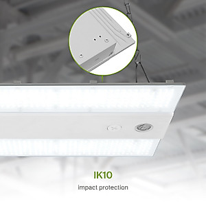 ASD LED Linear High Bay with Q-Base Power Adjustable 100/130/160W 120-277V 5000K IK10 Dimmable UL DLC Premium