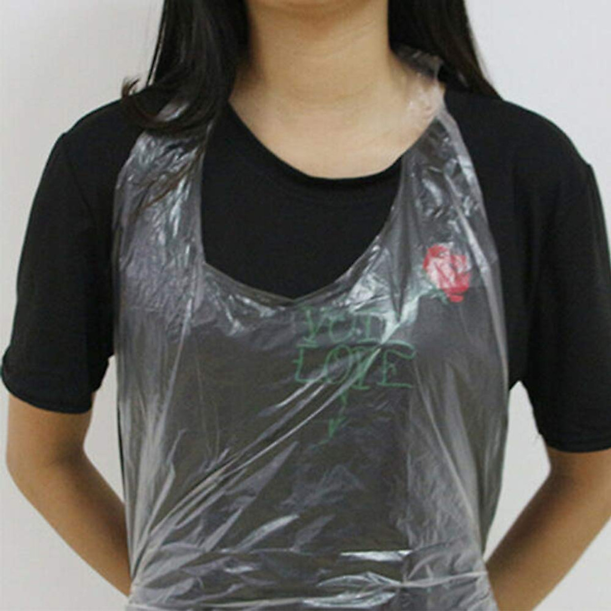 BSMTEBN 50Pcs Disposable Aprons Professional Transparent Lightweight Beauty Aprons for Painting Cooking Beauty Salon