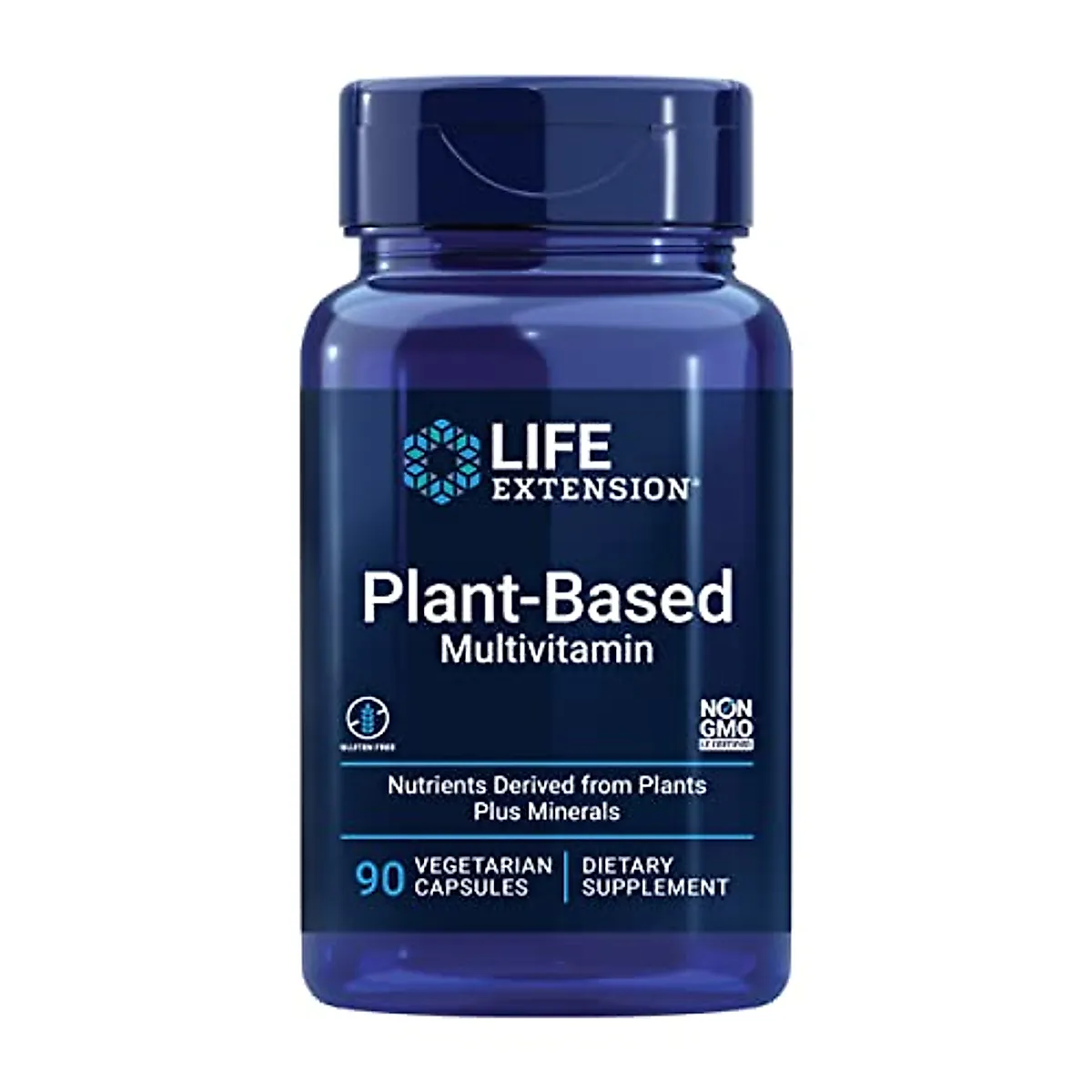 Life Extension Plant-Based Multivitamin – Plant Derived Vitamins and Minerals Supplement for General Health - Nutrients from Fruits & Veggies - Gluten-Free, Non-GMO, Vegetarian – 90 Capsules