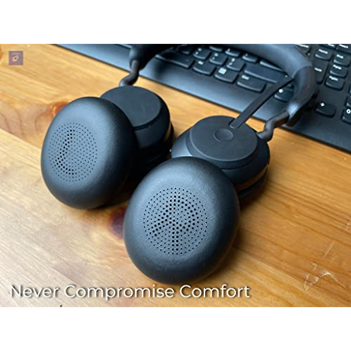 Ear Cushions Pads for Jabra Evolve2 65, Elite 45h, Evolve2 40, Bluetooth and Corded USB Headsets, Global Teck 2pk Replacement Spare Leatherette Ear Cushion (2-Pack Ear Cushions)