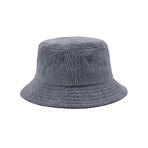 Zylioo XXL Oversize Corduroy Bucket Hat,Adjustable Large Fishing Sun Hats,Big Heads Golf Hat for Cool Weather Dark Gray