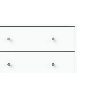 Pemberly Row Contemporary 3 Drawer Chest Dresser in White