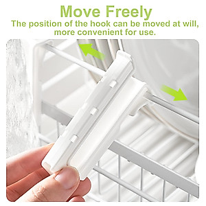 UFURMATE Cup Drying Hooks, 8Pcs Glass Bottle Drying Rack Hooks Shelf Basket Rack Hooks Bottle Drying Rack Stand Cup Holders for Dish Drainer Rack (White)