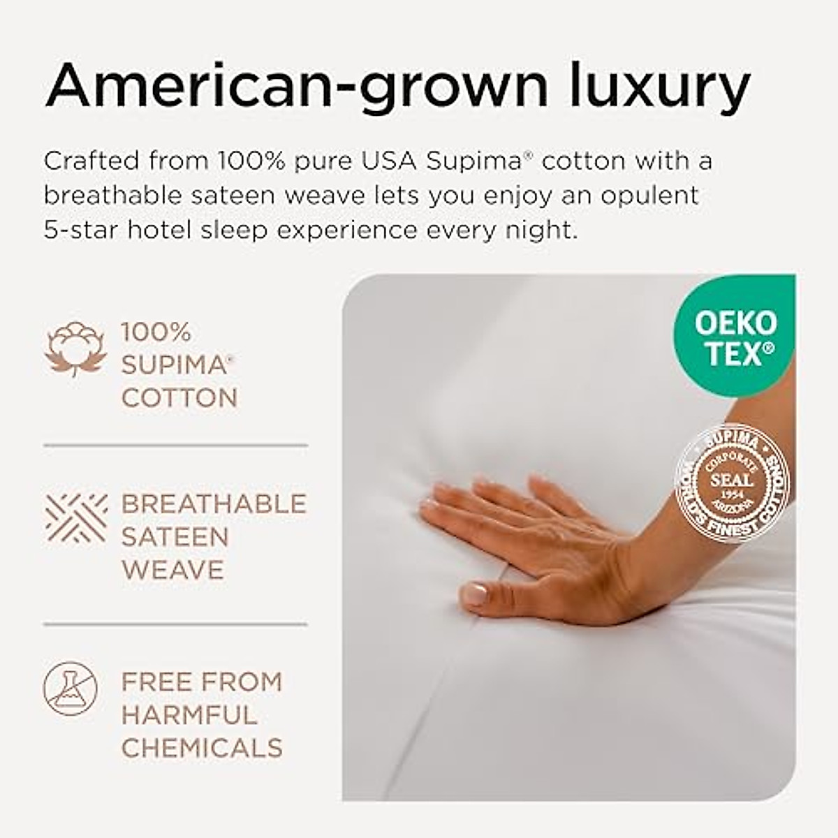 Threadmill 100% Supima Cotton Sheets King Size - 1200 Thread Count, 4Pc King Size Sheets Set, Smooth Sateen Weave King Sheets, Ultra Luxury Bed Sheets, 17" Deep Pocket King Sheet Set - White Sheets