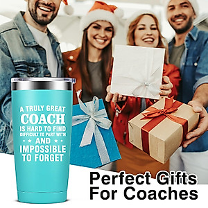 KIKERRO Soccer Coach Gifts for Women & Men, Baseball, Softball, Swim, Basketball, Cheer- Funny Gift Idea for Appreciation, Christmas, Birthday, 20oz Insulated Coach Tumbler, Mint