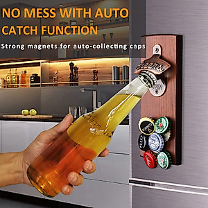 Gifts for Men Dad, Strong Magnetic Beer Bottle Opener Wall Mounted with Auto Catch, Unique Beer Gifts for Him Boyfriend Grandpa Husband Uncle, Cool Gadgets for Birthday Housewarming Presents