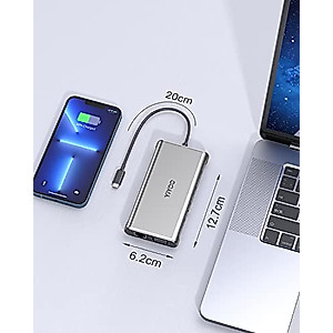 USB C Hub VGA Adapter, YIYOO 10-in-1 Docking Station with Ethernet 1000Mbps, VGA, 4K USB C to HDMI, 2 USB 3.0, 2 USB 2.0, Micro SD/TF Card Reader, USB-C PD 3.0, Compatible for Laptops, Computers