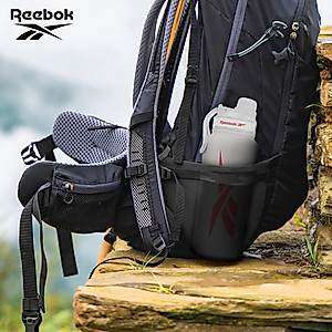 Reebok Stainless Steel Water Bottle With Athletic Design - Insulated Water Bottle 40 oz With Chug Lid - Double Wall Vaccum Insulated Sports Water Bottle, BPA Free (White)