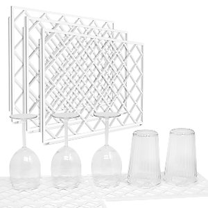Esatto Bar Products 10 Pieces Interlocking Shelf Mats 8 x 12 Inches, Clear - For Spills, Clean Bars, Stain Protection, and an Anti-slip Surface