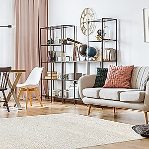 Gertmenian Air Shag Fresh Collection , Classic Plush Microfiber Shag Rug , Bedroom Nursery Living Room Dining Room Dorm Room , 9x13 Ft Extra Large, Solid, Ivory White, 18583