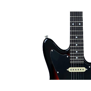 Monoprice Indo Series 6 String Basswood-Body Electric Guitar, Right, Sunburst (625882)