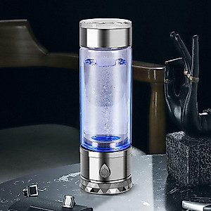 N.P Hydrogen Water Bottle Generator with Dual Chamber,PEM and SPE Technology,Up to 1700PPB,Portable Hydrogen Water Maker,Hydrogen Water Machine,New Technology Glass
