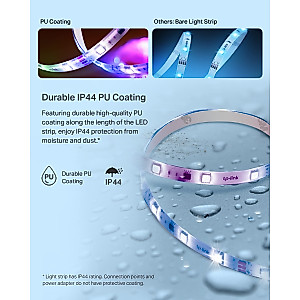 Kasa Smart LED Light Strip, 50 Color Zones RGBIC, 16.4ft Wi-Fi , Works w/ Alexa, Google Assistant & SmartThings, High Brightness, 16M Colors, PU Coating, Trimmable, 2 Yr Warranty (KL420L5)