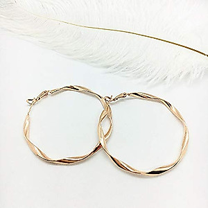 Surrounded Forest Rose Gold Earrings Rose Hoop Earrings Lightweight Hoop Earrings for Women Rose Gold Hoop Earrings 2in