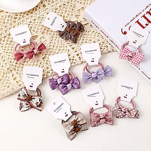 30 Pcs(15 pairs) Baby Girl Hair Ties With Bows 1.2 Inch Small Toddler Girls Ponytail Holders Pigtails Elastic Bands Hair Accessories For Kids