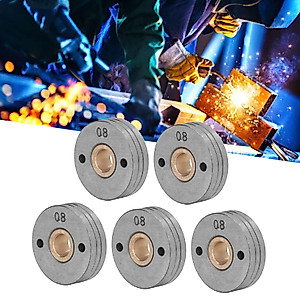 5PCS Wire Feed Drive Roller 0.8‑1.0mm Groove Wire Feeder Wheel Bearing Steel Welders Equipment Parts Double Drive Welding Wire Guide Rollers for Wire Feeder