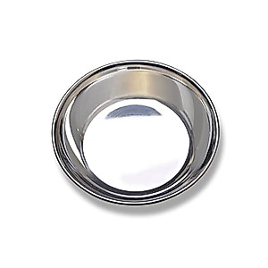 Van Ness Pets Whisker-Friendly Stainless Steel Cat Bowl, Wide Saucer Style Dish, 8 OZ, Natural
