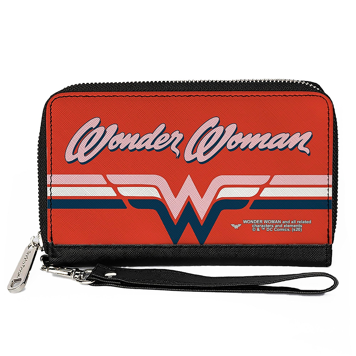Buckle-Down Women's PU Zip Around Wallet Rectangle-Wonder Woman, 7.5"x4.5"
