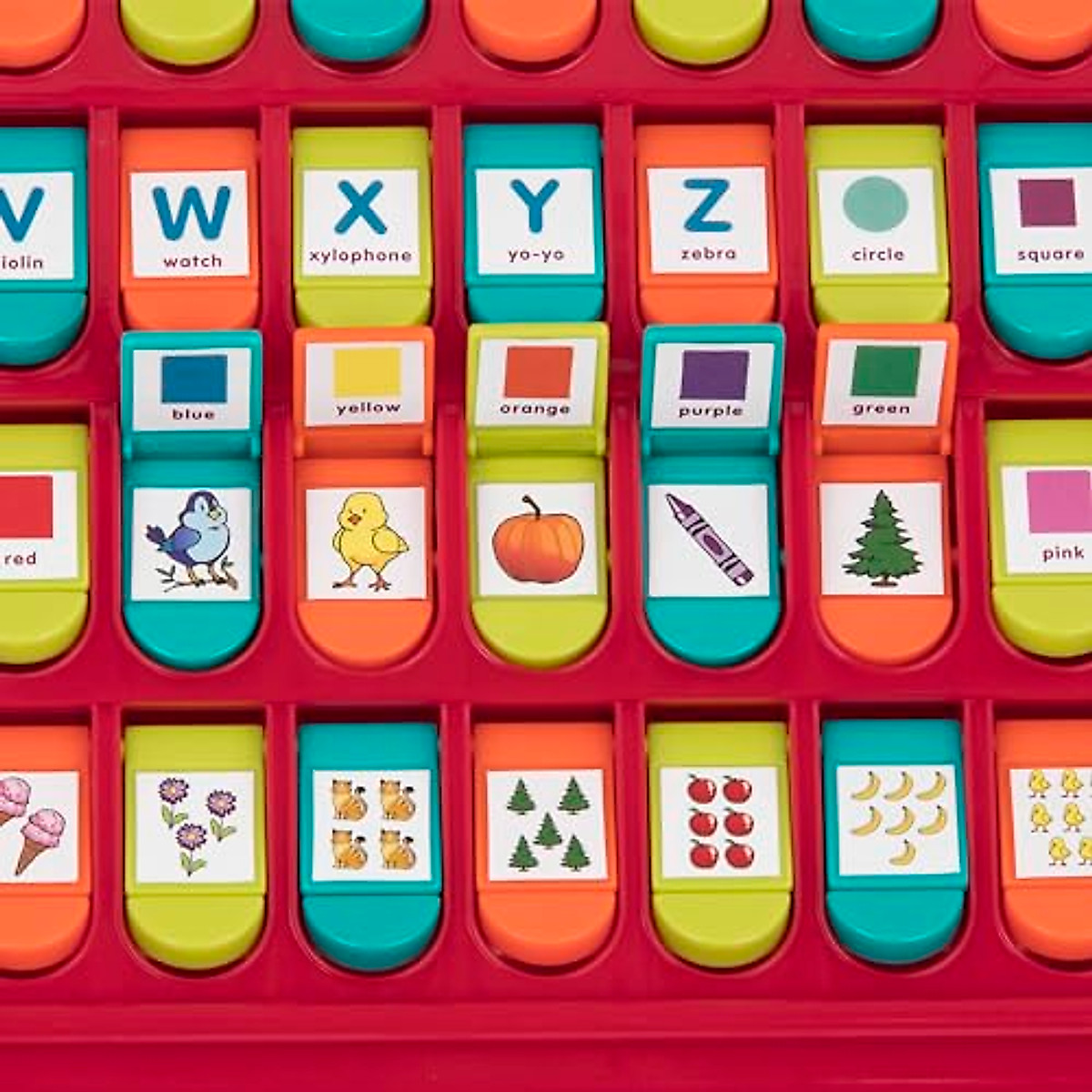 Battat – Pop-Up Alphabet – 50 Letter & Picture Flaps – Shapes, Colors & Letters – Educational & Learning Toys – 3 Years + – Hide & Seek Alphabet