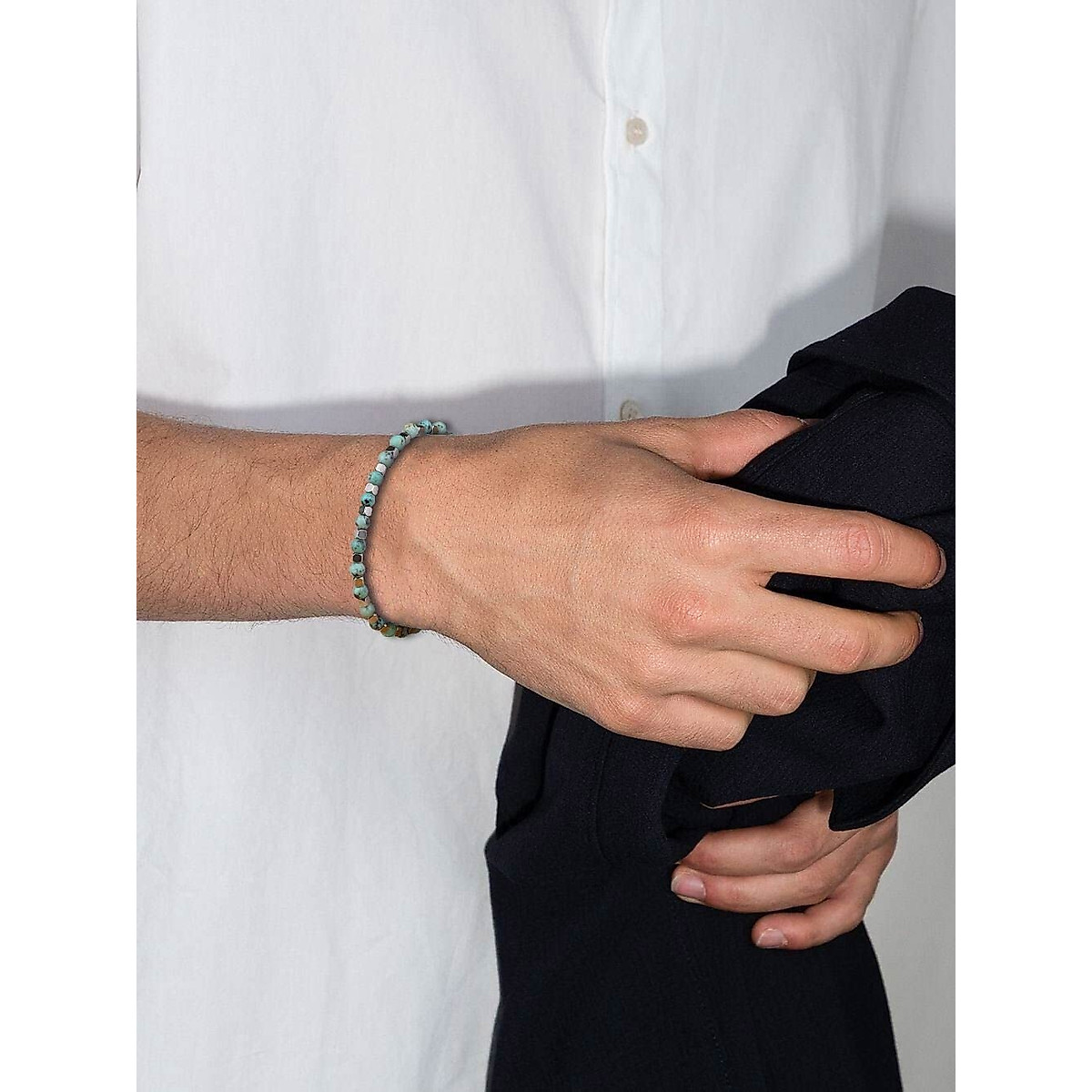 GAVU Semi Precious Gemstone African Turquoise Blue Stone Bracelet