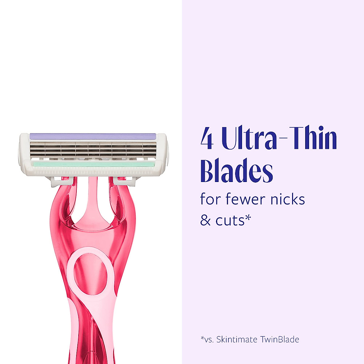 Skintimate Raspberry Rain Disposable Razors for Women, 12 Count Pink