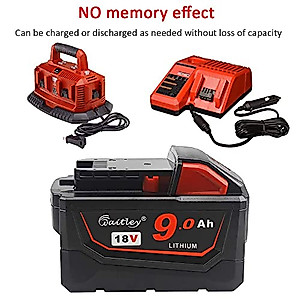TENMOER 2 Pack 9.0Ah Compatible with Milwaukee 18V Battery Replacement for Milwaukee 18V Batteries 48-11-1890