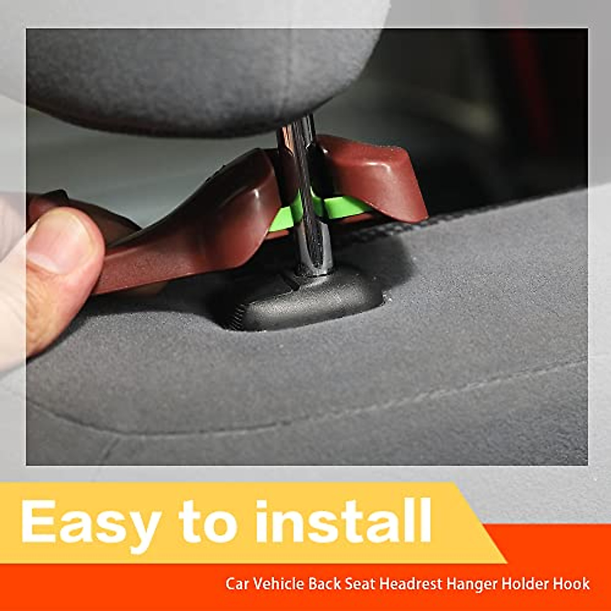 VARGTR 2 Pack Car Vehicle Back Seat Headrest Hanger Holder Hook,New Styles Car Hooks,Universal Purse Holder Car Seat Back Storage Organizer Hanger Hook,car headrest Hook (Brown)