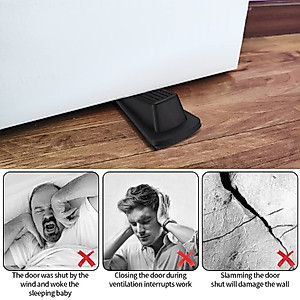 5 Pcs Door Stoppers, Rubber Door Stoppers Wedges, Doorstops, Heavy Duty Door Stops, Black Wedge Door Stoppers for Bottom of Door, on Tile, Concrete, Carpet, Wooden Floor, High 1.3 Inches