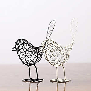 WhaleCreation Handicraft Bird Metal Decorative Figurine Home Decor Gift Toy (White)